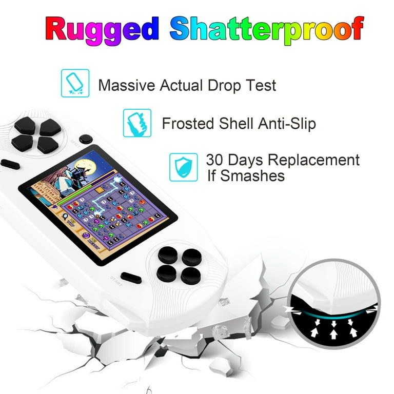 16 Bit Handheld Games for Kids Adults 4.3'' Large Screen Preloaded 3000 ...