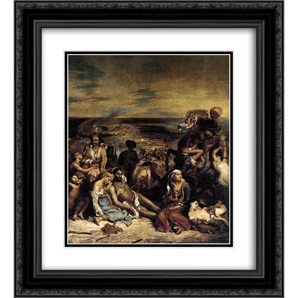 Eugene Delacroix 2x Matted 20x22 Black Ornate Framed Art Print 'The ...