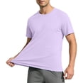 AHMOMEI Quick Dry Gym Shirt Men Ice Silk Men's Short-Sleeve Shirt Crew ...