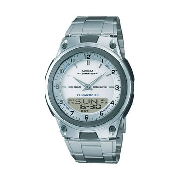 Casio Men's Digital Databank Sport Watch, Metal Case, White Dial AW80D ...