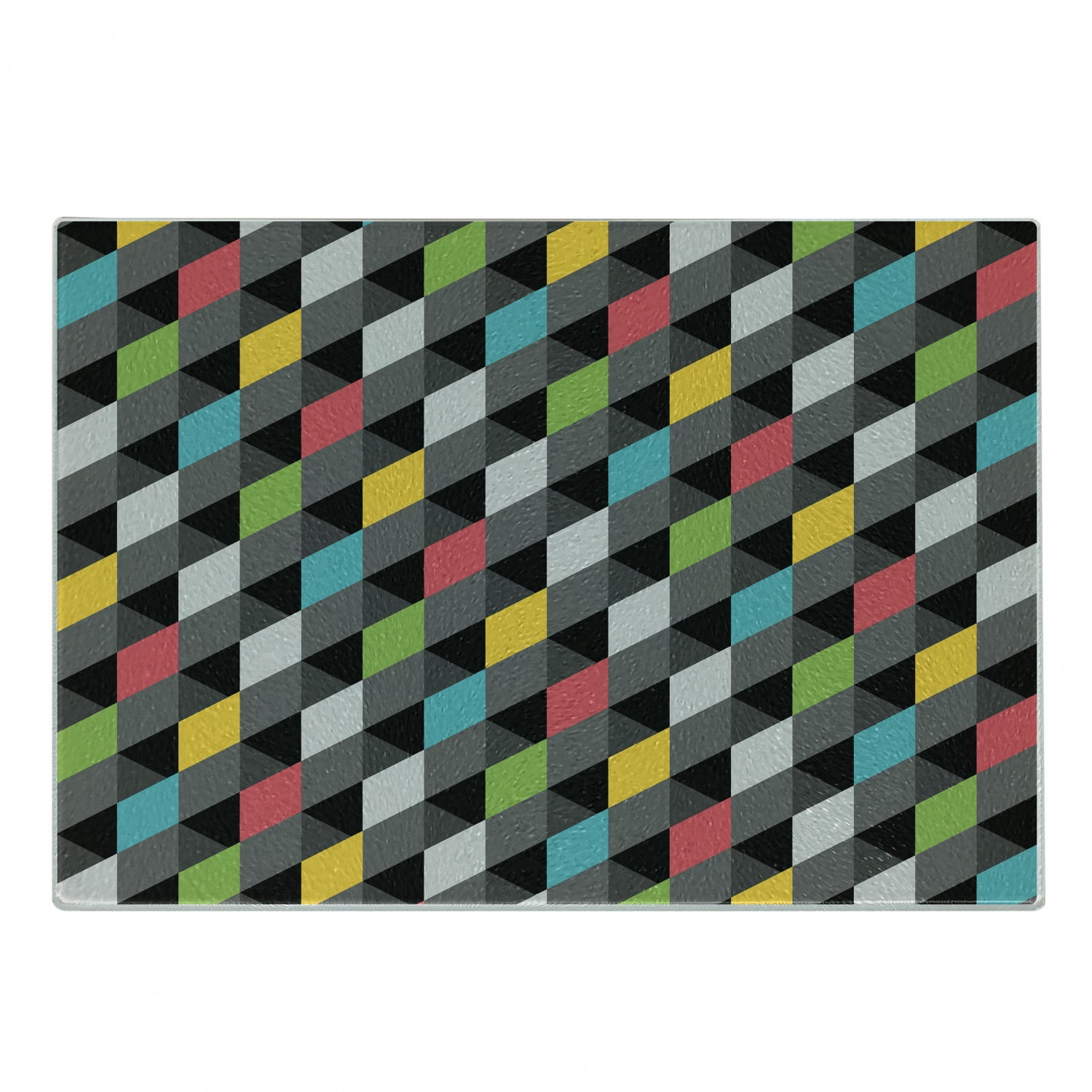 Geometric Cutting Board, Abstract Art Style Illustration of Colorful ...