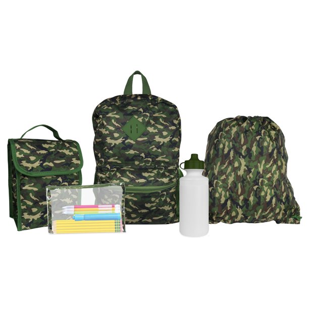 iPack - iPack Kids Camo 5 Piece Backpack Set with Lunch Bag ...