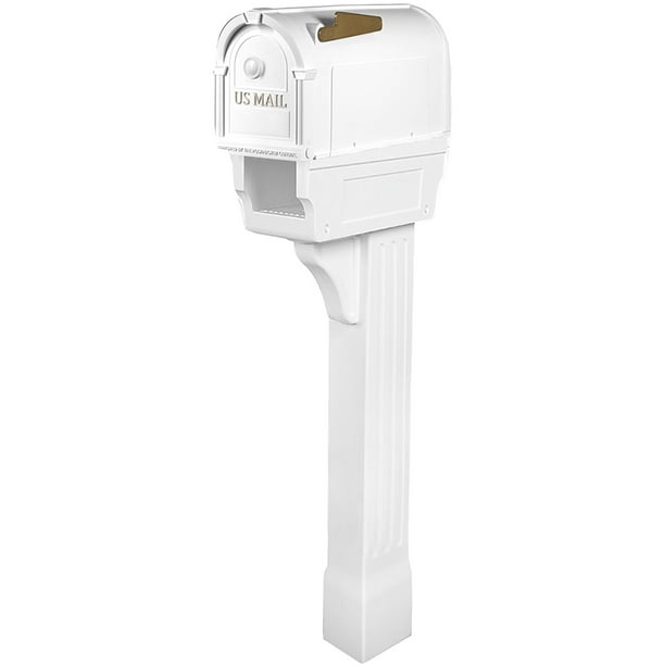 Postal Pro Hampton Plastic Mailbox and Post Kit - White - Walmart.com ...