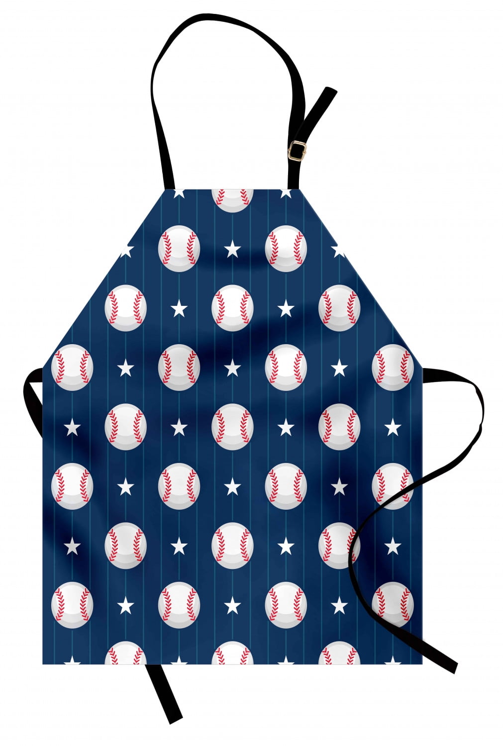 Sports Apron Baseball Patterns on Vertical Striped Background Stars ...