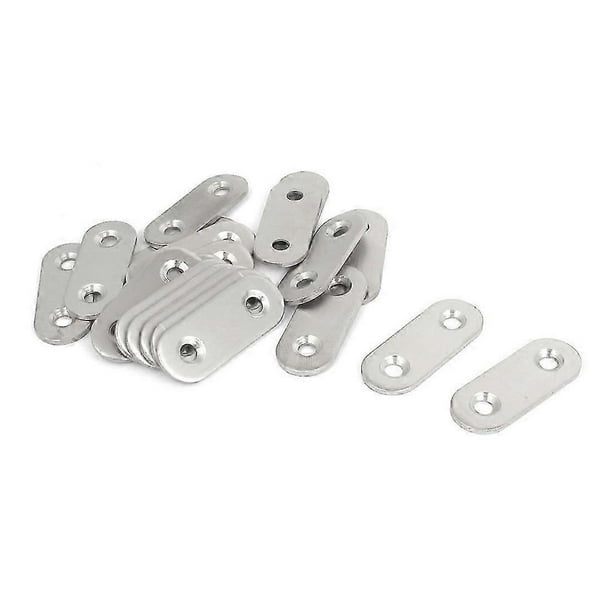 Stainless Steel Flat Bracket Straight Mending Fixing Plates 40mm 20pcs ...