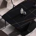 Rectangular Dining Table for 6 - 8 | Used in Dining Room for Family Dinners | Sintered Stone and ...