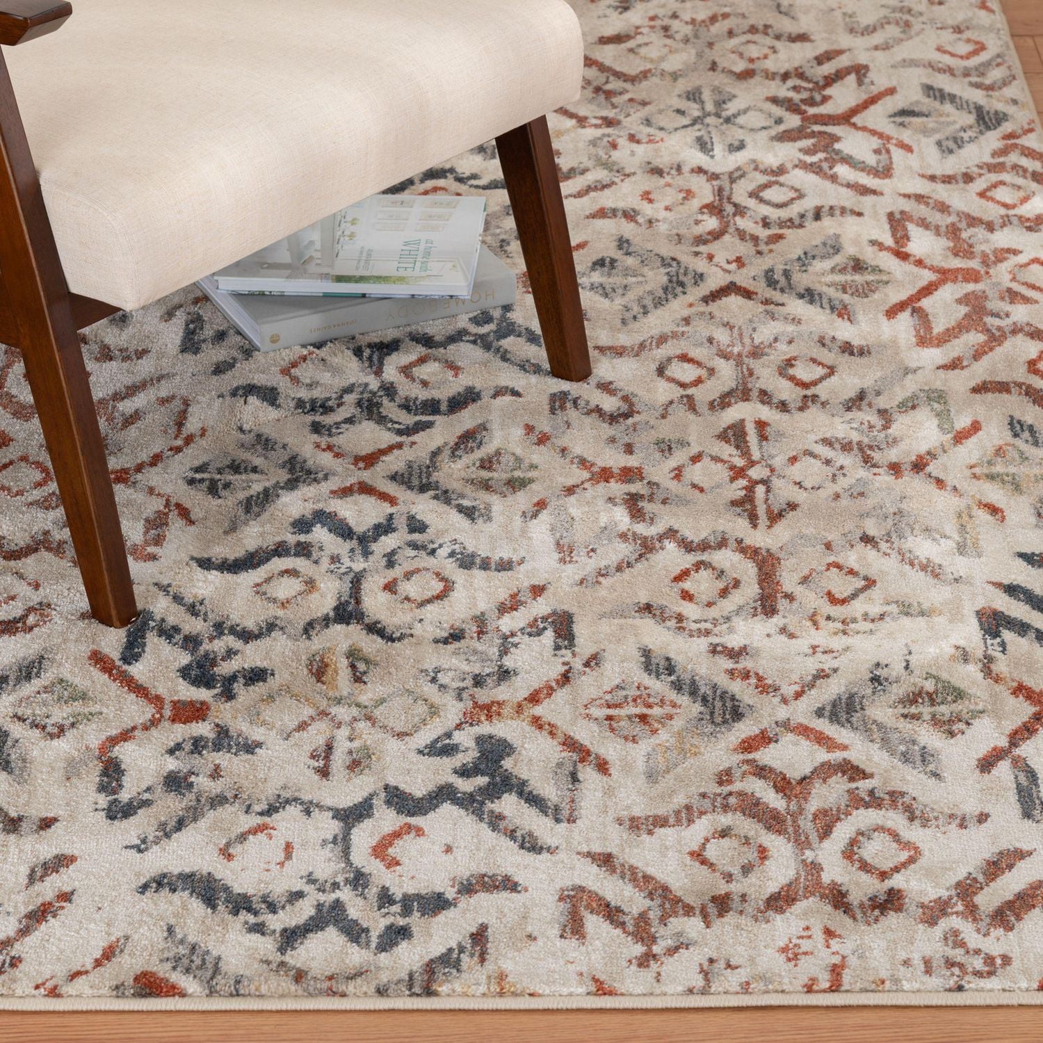 Click here for Natco Pescara Navy Blue And Red Woven Area Rug 5 F... prices