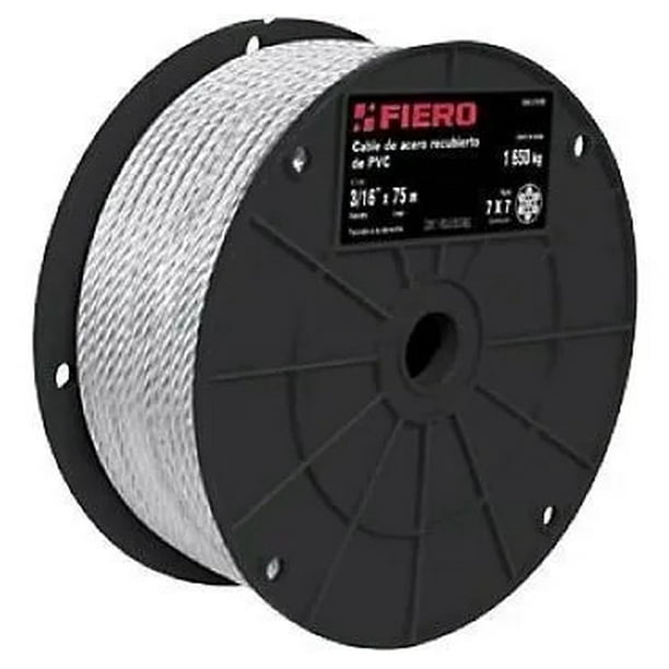 Cable Acero Recubierto Foset PVC 1/4' 7x7 Hilos Fiero 44218 | Bodega ...