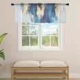 Abstract Graffiti Art Semi Sheer Valance Curtains Blue Gold Blend ...