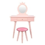 Ktaxon Kids Vanity Set, Princess Makeup Table, Pretend Play Wooden Desk ...