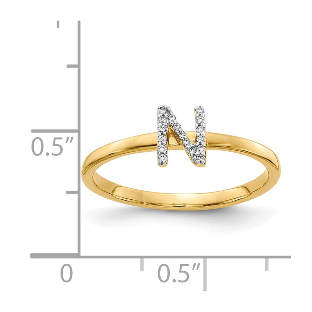 N Letter In Gold Rings