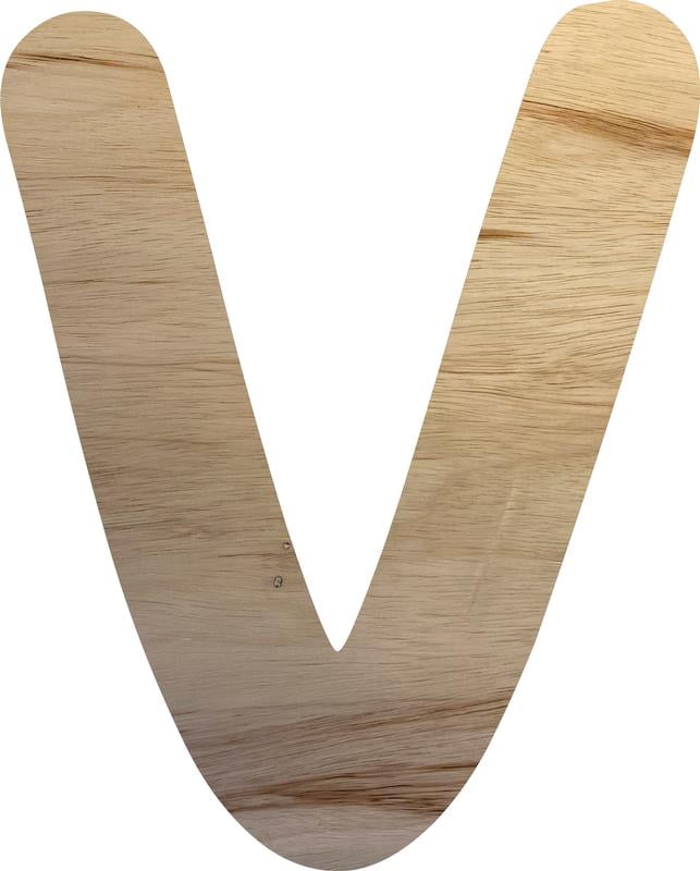 11'' Wooden Craft Letter V, Unfinished 1/4'' Cutout, Choose Your ...