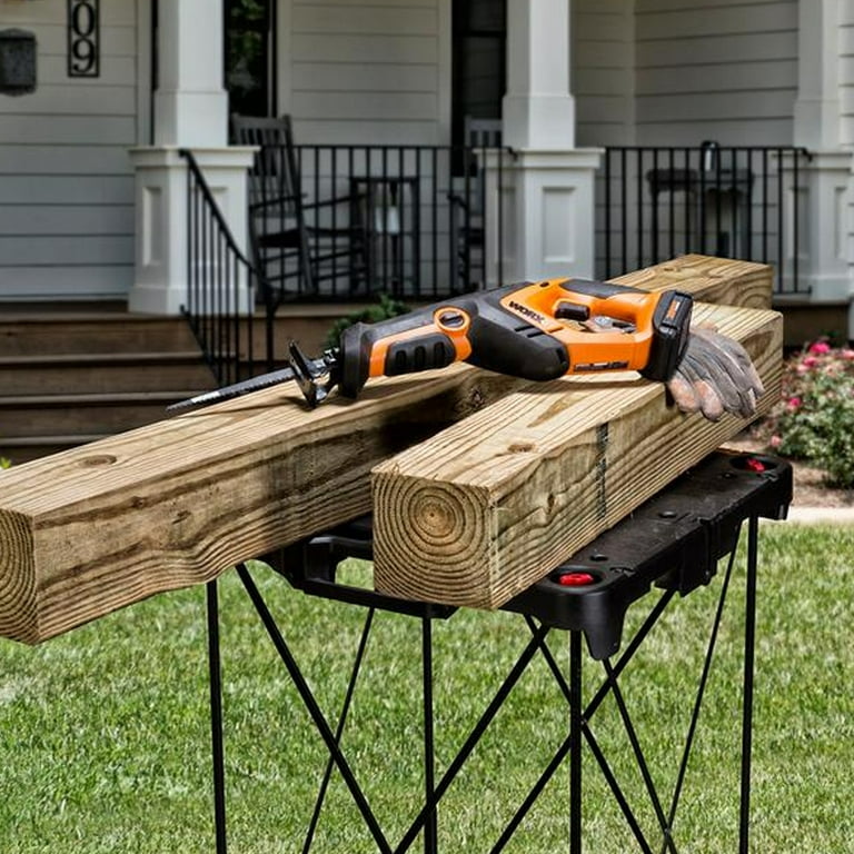 Worx WX508L 20 Volt Cordless Electric Powershare Reciprocating Saw w LED Light