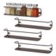 Wall-Mount Metal Spice Racks with Guard Rail, Set of 4 - Brown ...