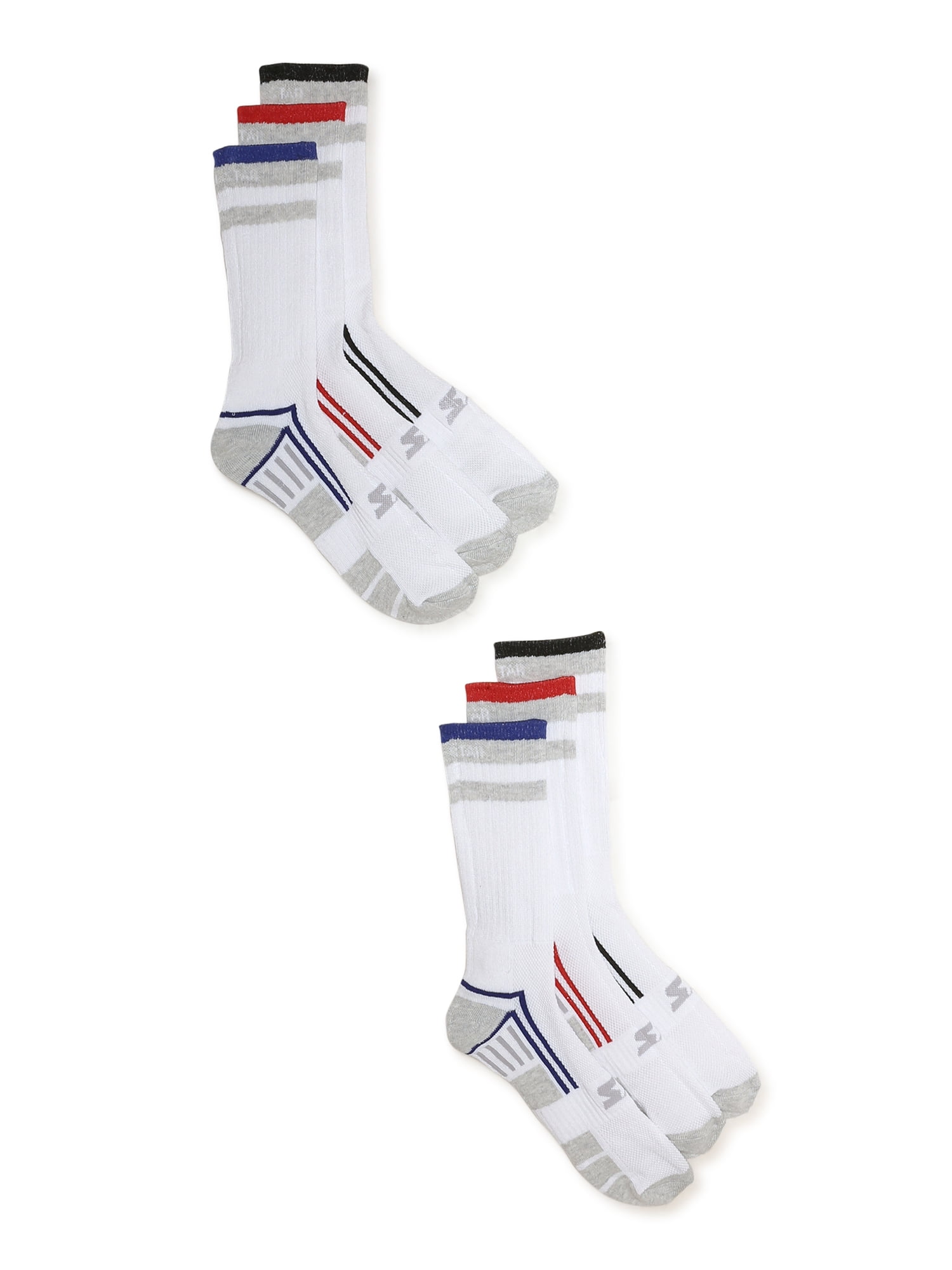 Starter Men's Half Cushion Crew Socks, 6-Pack - Walmart.com