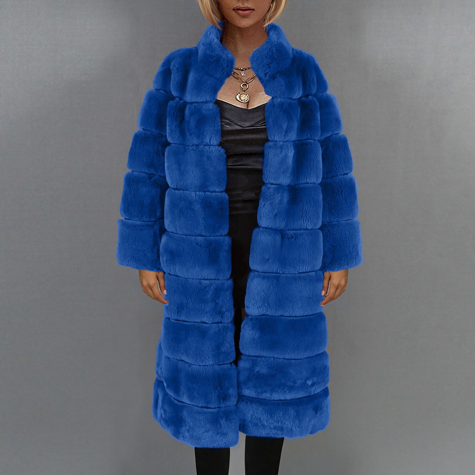 symoid Womens Faux Fur Coats & Jackets- Ladies Warm Faux Fur Coat ...