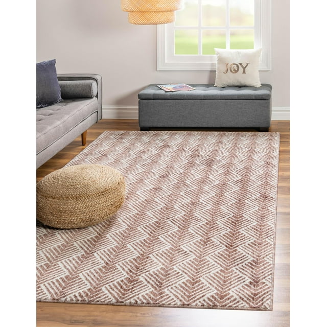 Rugs.com Eco Trellis Collection Rug – 10' x 13' Dusty Rose Medium Rug ...