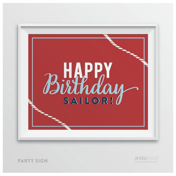 Sail Away Nautical Birthday Happy Birthday Sailor Party Sign - Walmart ...
