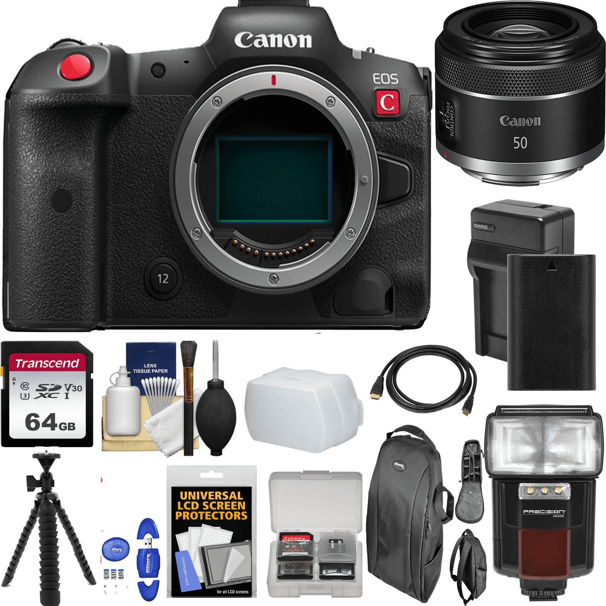 Canon EOS R5 C Mirrorless Digital Camera with Canon RF 50mm f/1.8 STM ...