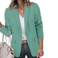 Blazers for Women Plus Size Notched Collar Long Sleeve Solid Color ...