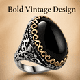 Black Cubic Zirconia Ring, Fashion Finger Ring, Dark Tone Decorative ...