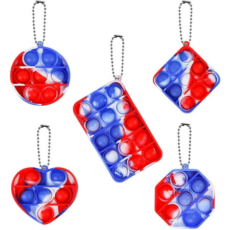 5 PCS Mini Pop Bubble Fidget Sensory Toy,Silicone Colorful Stress ...