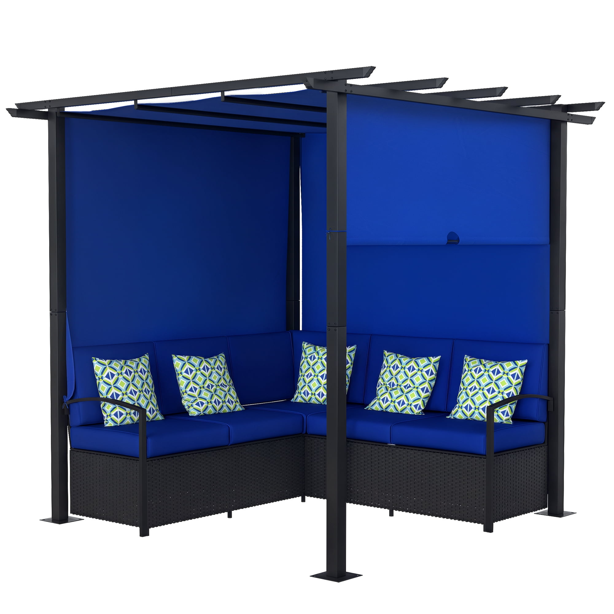 Click here for Outsunny Patio Rattan Sofa Set With Retractable Ca... prices