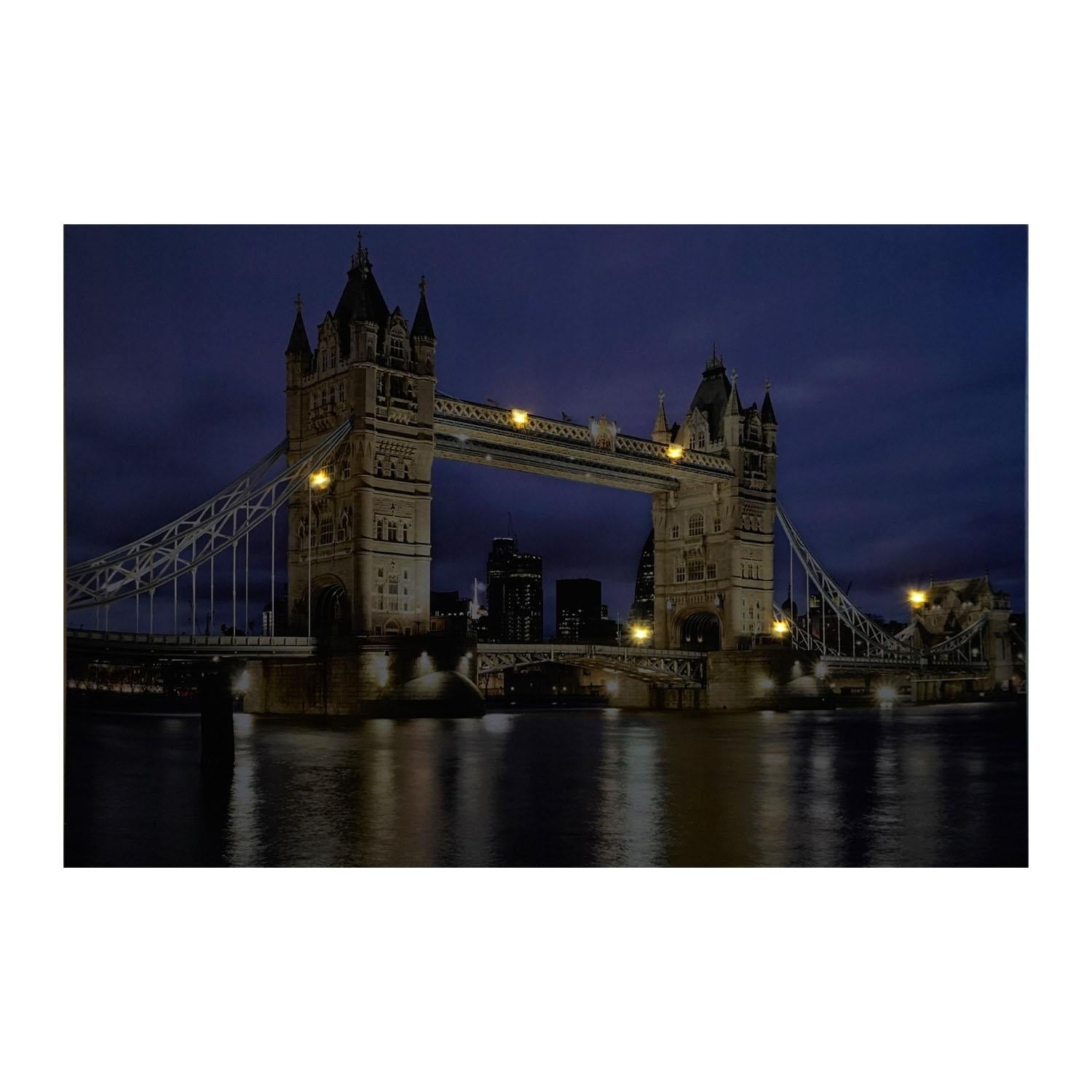 LED Lighted Famous London Bridge Canvas Wall Art 15.75" x 23.5"