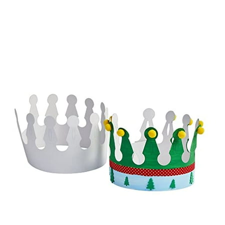 Colorations DIY Cardstock White Crowns, Set of 24, Sturdy, Adjustable ...