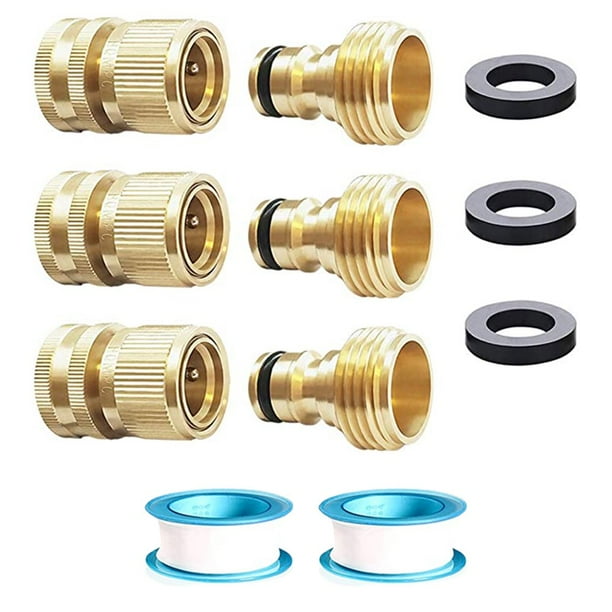 Garden Hose Quick Connect Solid Brass Quick Connector Garden Hose Fitting Water Hose Connectors ...