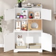 Dextrus Wood Cat Litter Box Furniture with Storage Cabinets, Litter Box ...