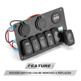 Sea Dog Rocker Switch Panel with Dual Power Sockets, 4 Switch - Walmart.com