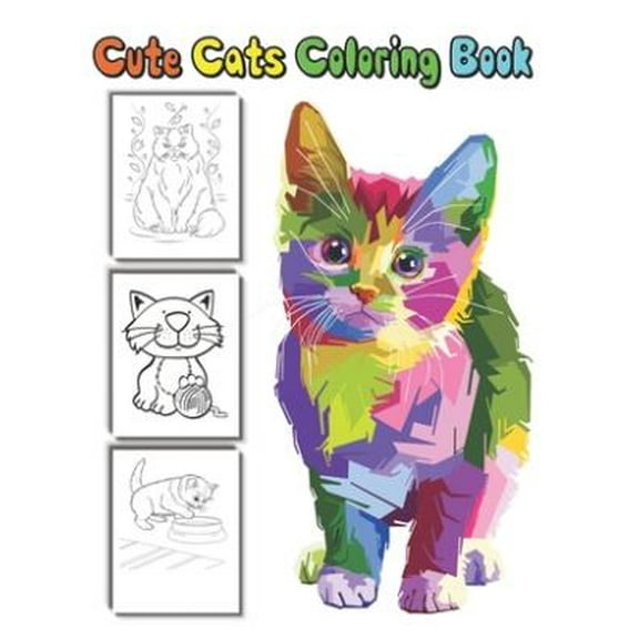 Cat Coloring Book for Kids Ages 4-8: Cute and Adorable Cartoon Cats and ...