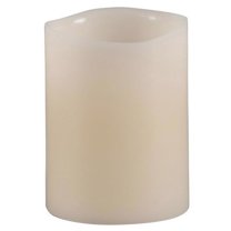 6-Inch Tall Battery-Operated Bisque Wax Glow Wick® LED Candle with ...