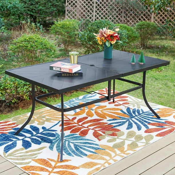 Black Metal Outdoor Dining Table
