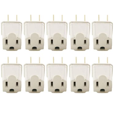 Wideskall 3-Prong Grounded Electrical Plug-In Adapter with On/Off ...