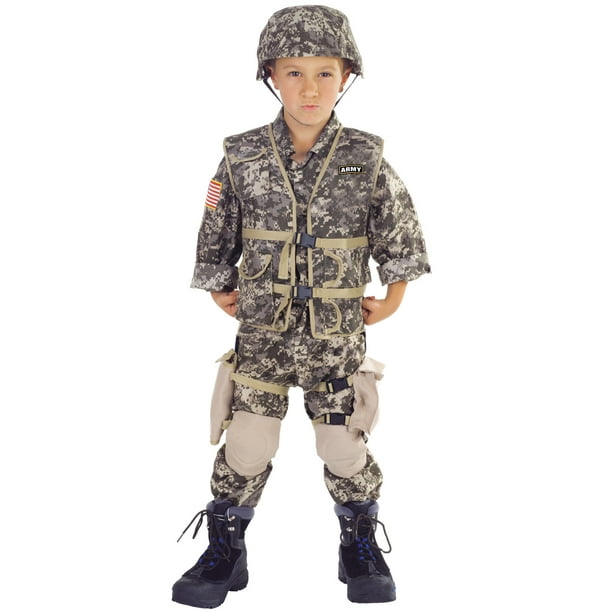 Underwraps Children's Deluxe Army Ranger Costume - Camouflage, Small (4 ...