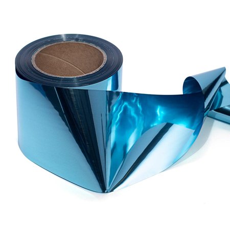 TCDesignerProducts Light Blue Shiny Metallic Streamer Roll, 4 Inches x ...