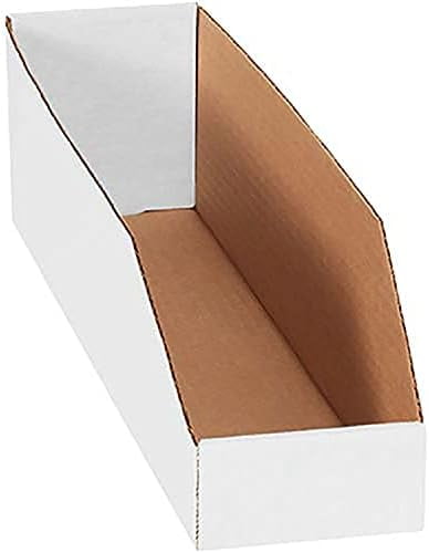 Corrugated White Open Top Bin Box, 4 X 18 X 4 1/2-Inch - Walmart.com