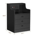 Afuhokles Nightstand Set of 2 with Charging Station, Bedside Table with Hutch and Storage ...