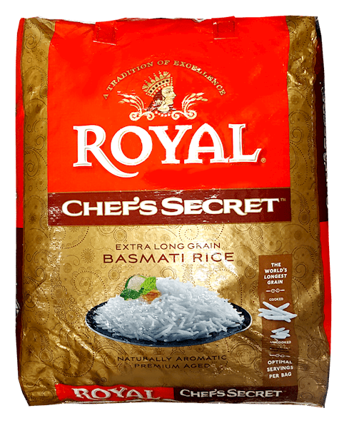 Buy ROYAL Chef's Secret Extra Long Grain Basmati Rice Burlap 40lb ...