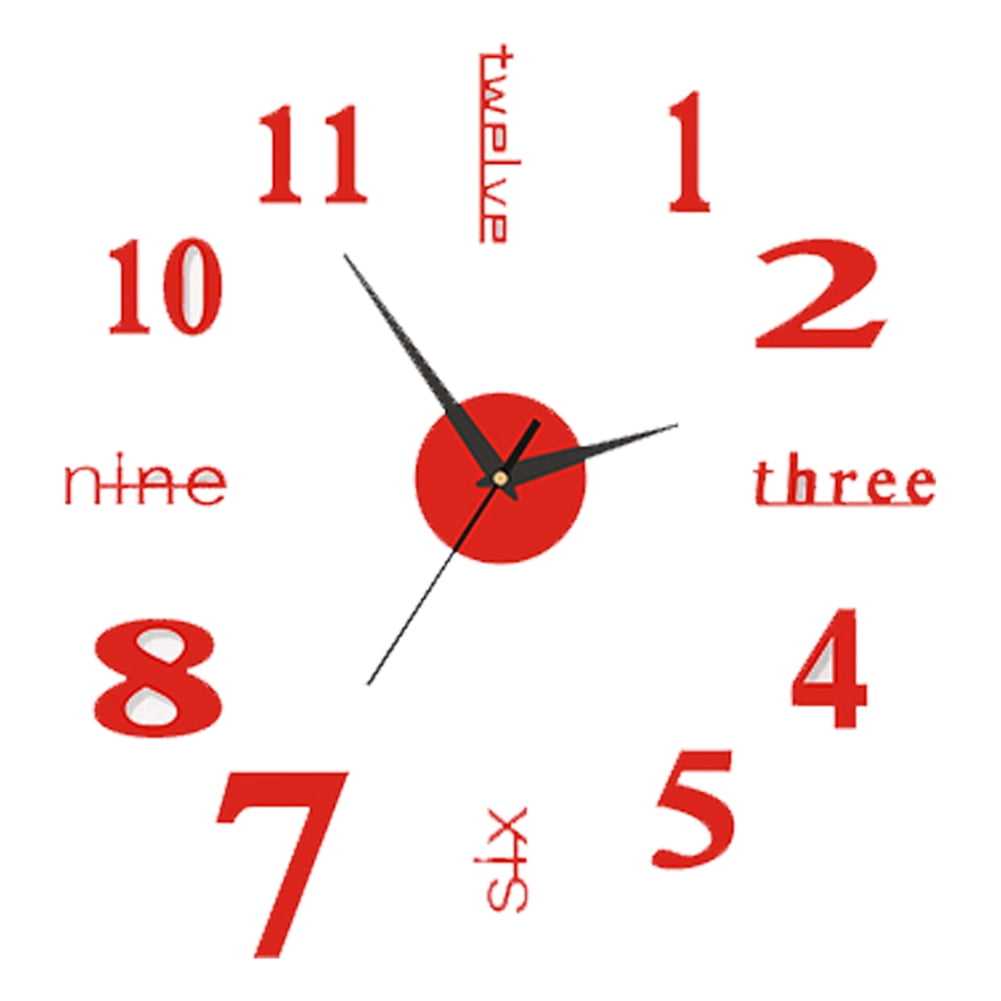 Mojoyce DIY Wall Clock Modern Simple Acrylic Adhesive Clocks Home Decor ...