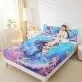 Feelyou Blue Mermaid Princess Full Size Sheets, Dreamy Tale Ocean Bed ...