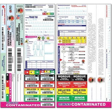 Disaster Management Systems Wristband Triage Tag,PK50 DMS 05420 ...