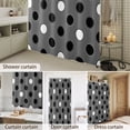 Bathroom Shower Curtain Black and White Polka Dots Gray Waterproof ...