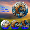 Acrylic Round Hanging Ornament Ammonite Fossil Ocean Waves Design 1 ...