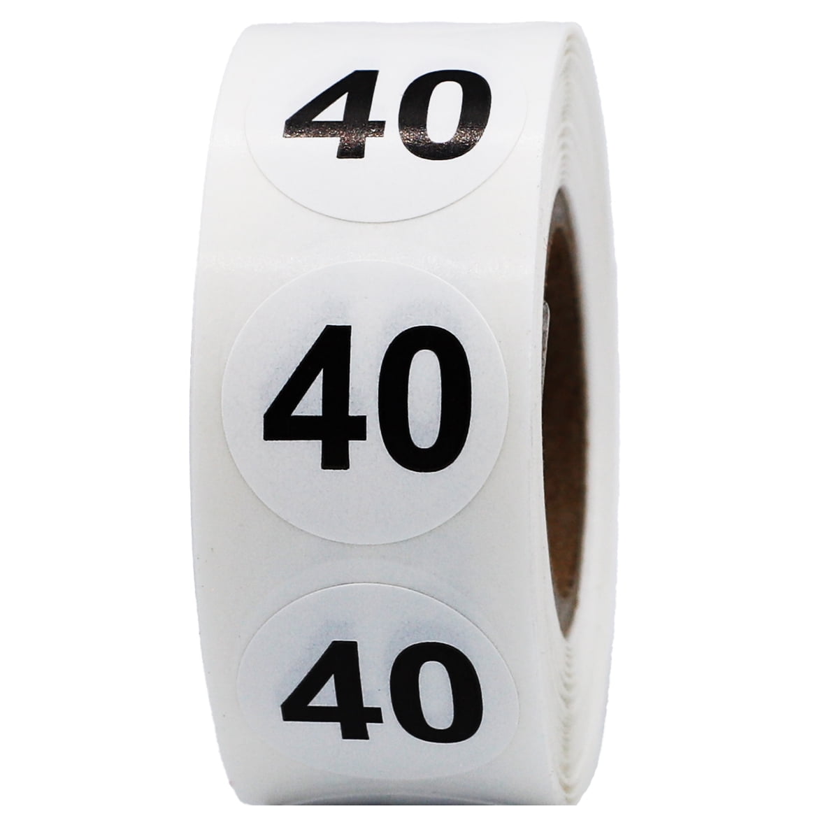 Circle Dot Number 40 Stickers | 0.75" Inch Round | 500 Pack - Walmart.com