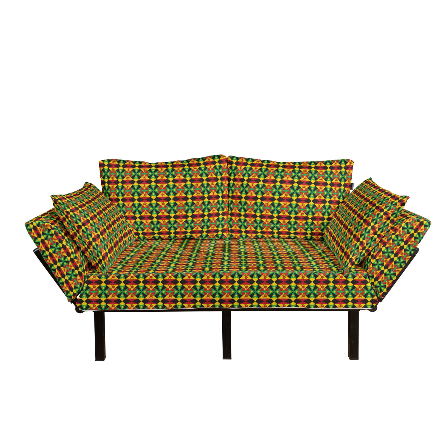 Kente Pattern Futon Couch, Indigenous Heritage Tile Design with ...