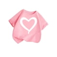 BOOMNY Toddler Girls Short Sleeve T Shirts Heart Graphic T-Shirts Loose ...