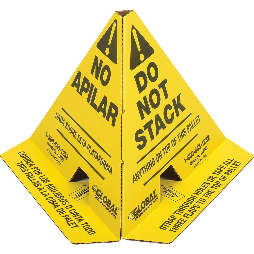 Trilingual "Do Not Stack" Pallet Cones, Yellow, 50 Pack - Walmart.com ...